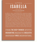Isabella Personalized Name Meaning Art Prints – Name Stories