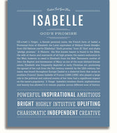 Isabelle Personalized Name Meaning Art Prints – Name Stories
