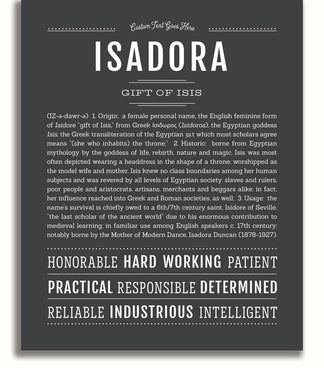 Isadora | Name Art Print – Name Stories