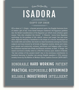 Isadora | Name Art Print – Name Stories