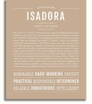 Isadora Personalized Name Meaning Art Prints – Name Stories
