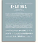 Isadora Personalized Name Meaning Art Prints – Name Stories