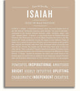 Isaiah Personalized Name Meaning Art Prints – Name Stories