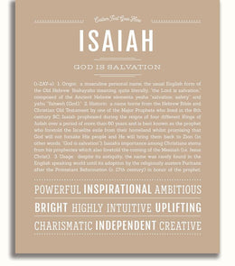 Isaiah Personalized Name Meaning Art Prints – Name Stories