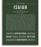 Isaiah Personalized Name Meaning Art Prints – Name Stories