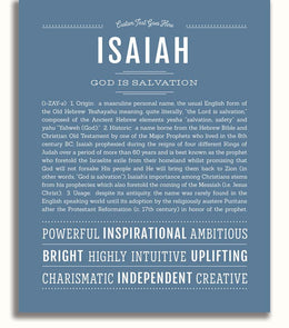 Isaiah Personalized Name Meaning Art Prints – Name Stories