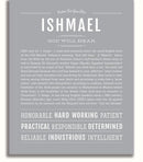Ishmael Personalized Name Meaning Art Prints – Name Stories