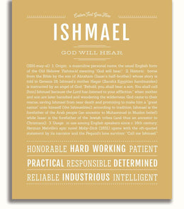 Ishmael Personalized Name Meaning Art Prints – Name Stories