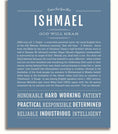 Ishmael Personalized Name Meaning Art Prints – Name Stories