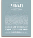 Ishmael Personalized Name Meaning Art Prints – Name Stories