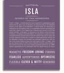 Isla Personalized Name Meaning Art Prints – Name Stories