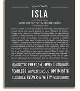 Isla Personalized Name Meaning Art Prints – Name Stories