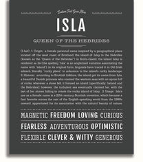 Isla | Name Art Print – Name Stories