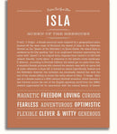 Isla Personalized Name Meaning Art Prints – Name Stories