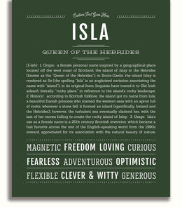 Isla | Name Art Print – Name Stories