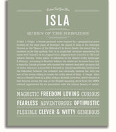 Isla Personalized Name Meaning Art Prints – Name Stories