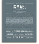 Ismael Personalized Name Meaning Art Prints – Name Stories