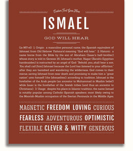 Ismael Personalized Name Meaning Art Prints – Name Stories
