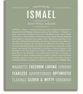 Ismael Personalized Name Meaning Art Prints – Name Stories
