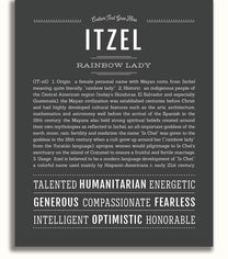 Itzel | Name Art Print – Name Stories
