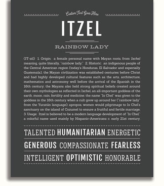 Itzel | Name Art Print – Name Stories