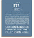 Itzel Personalized Name Meaning Art Prints – Name Stories