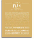 Ivan Personalized Name Meaning Art Prints – Name Stories