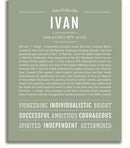 Ivan Personalized Name Meaning Art Prints – Name Stories