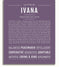 Ivana Personalized Name Meaning Art Prints – Name Stories