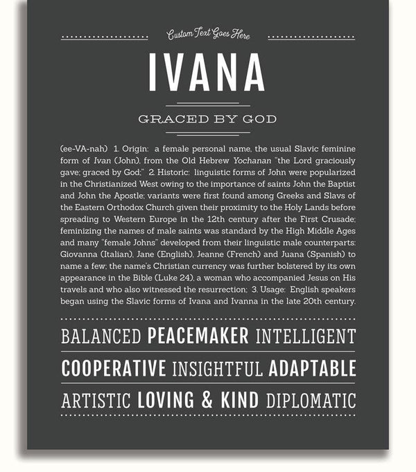 Ivana | Name Art Print – Name Stories
