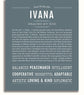 Ivana Personalized Name Meaning Art Prints – Name Stories