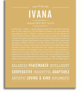 Ivana Personalized Name Meaning Art Prints – Name Stories