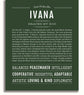 Ivana Personalized Name Meaning Art Prints – Name Stories