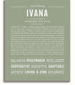 Ivana Personalized Name Meaning Art Prints – Name Stories