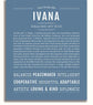 Ivana Personalized Name Meaning Art Prints – Name Stories