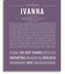 Ivanna Personalized Name Meaning Art Prints – Name Stories