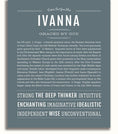 Ivanna Personalized Name Meaning Art Prints – Name Stories