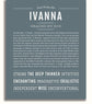 Ivanna Personalized Name Meaning Art Prints – Name Stories