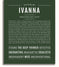 Ivanna Personalized Name Meaning Art Prints – Name Stories