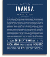 Ivanna Personalized Name Meaning Art Prints – Name Stories