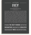 Ivey | Name Art Print – Name Stories