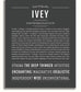 Ivey | Name Art Print – Name Stories
