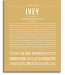 Ivey Personalized Name Meaning Art Prints – Name Stories