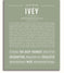 Ivey Personalized Name Meaning Art Prints – Name Stories