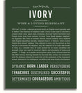 Ivory Personalized Name Meaning Art Prints – Name Stories