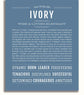 Ivory Personalized Name Meaning Art Prints – Name Stories