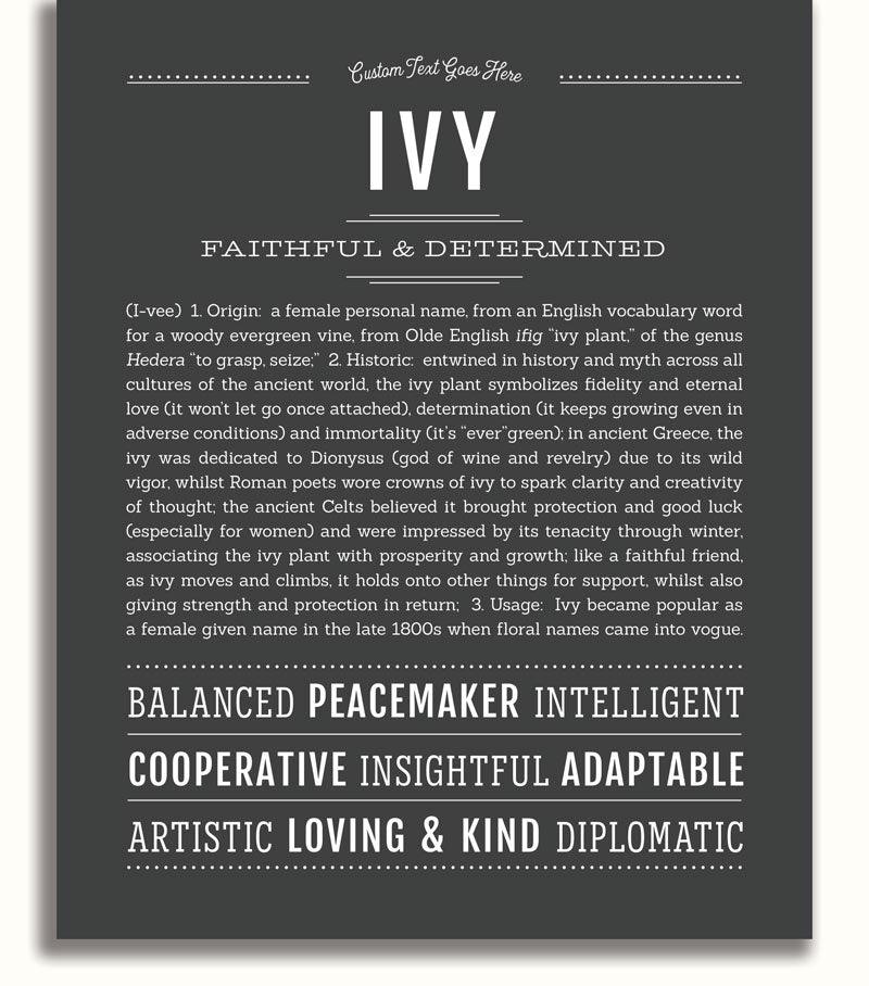 Ivy | Name Art Print – Name Stories