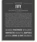 Ivy Personalized Name Meaning Art Prints – Name Stories