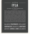 Iyla Personalized Name Meaning Art Prints – Name Stories