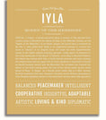 Iyla Personalized Name Meaning Art Prints – Name Stories